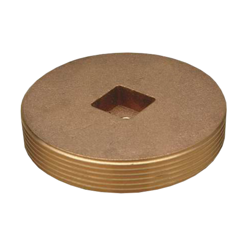 2" Brass Square-Head Countersunk Cleanout Plug