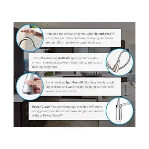 MOEN 7594EC Arbor Sensor Kitchen Pull-down Faucet Chrome