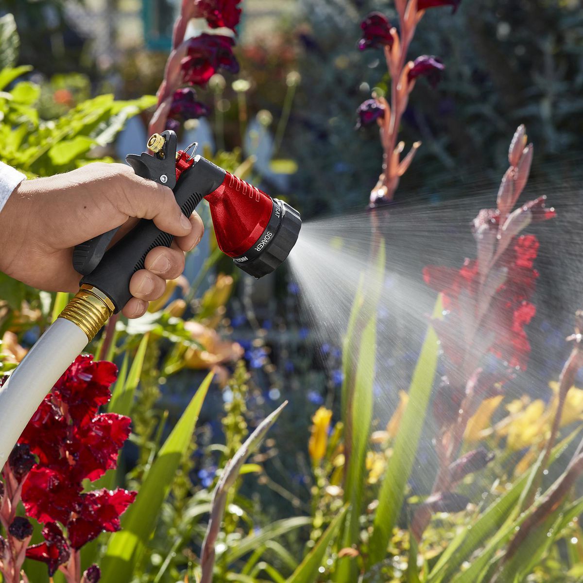 6-Pattern Garden Hose Nozzle 3/4" Thread With locking Mechanism