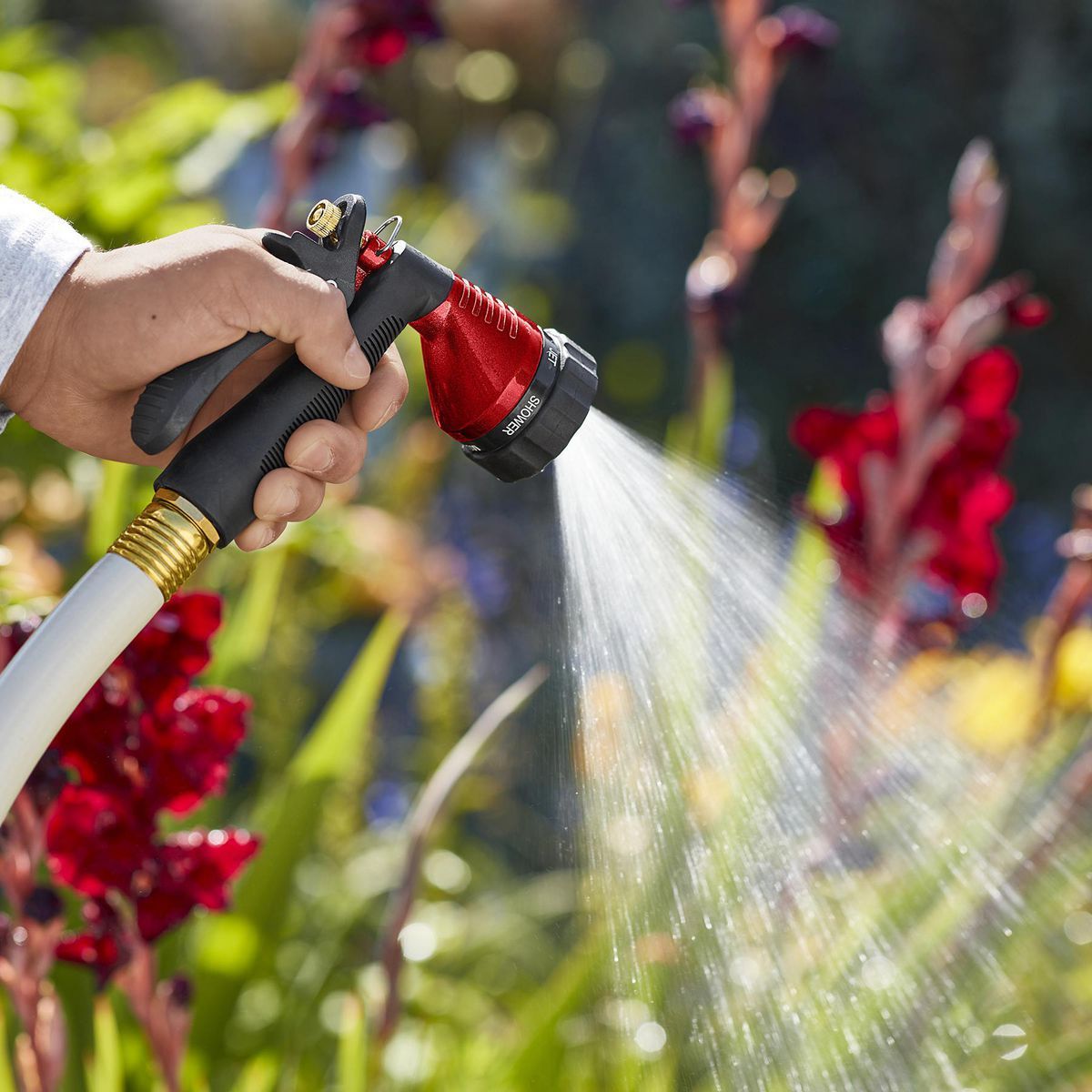 6-Pattern Garden Hose Nozzle 3/4" Thread With locking Mechanism