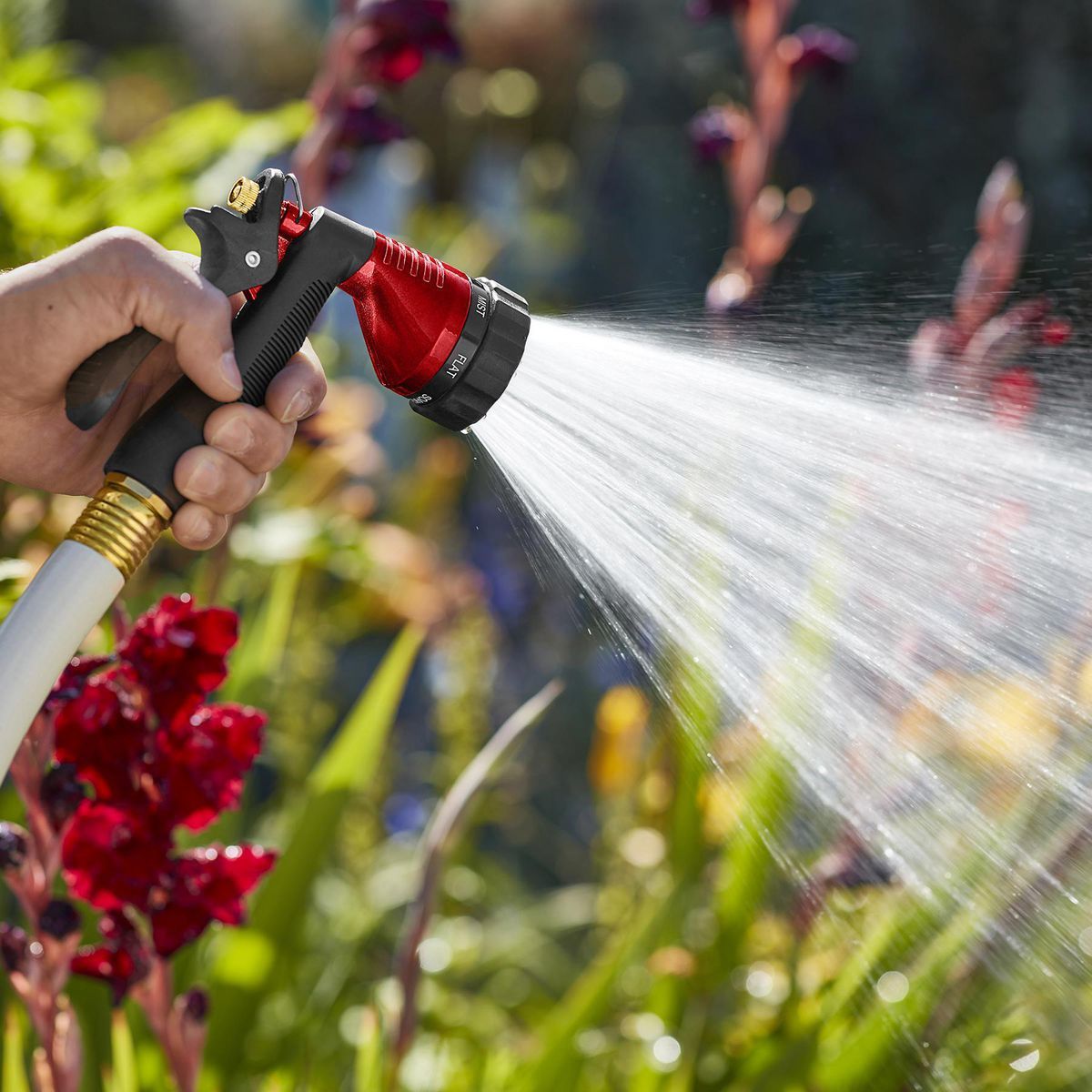 6-Pattern Garden Hose Nozzle 3/4" Thread With locking Mechanism