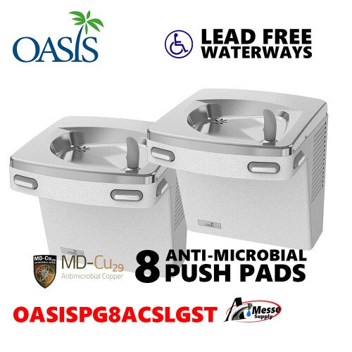 OASIS PG8AC Bi-Level Wall-mounted Water Cooler in Greystone