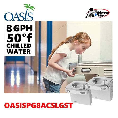 OASIS PG8AC Bi-Level Wall-mounted Water Cooler in Greystone