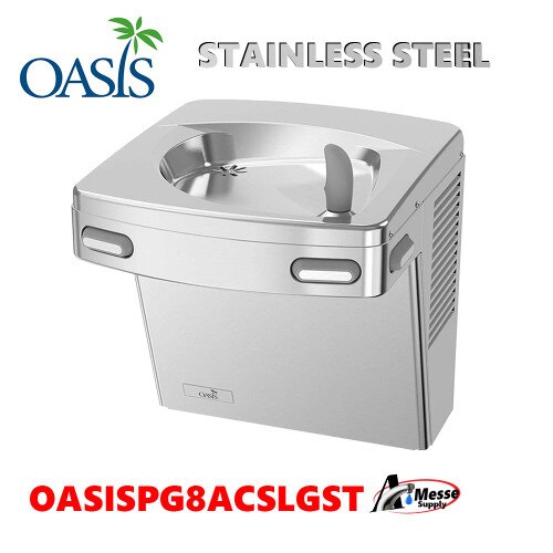 OASIS PG8AC Single Station Wall-mounted Water Cooler in Stainless Steel